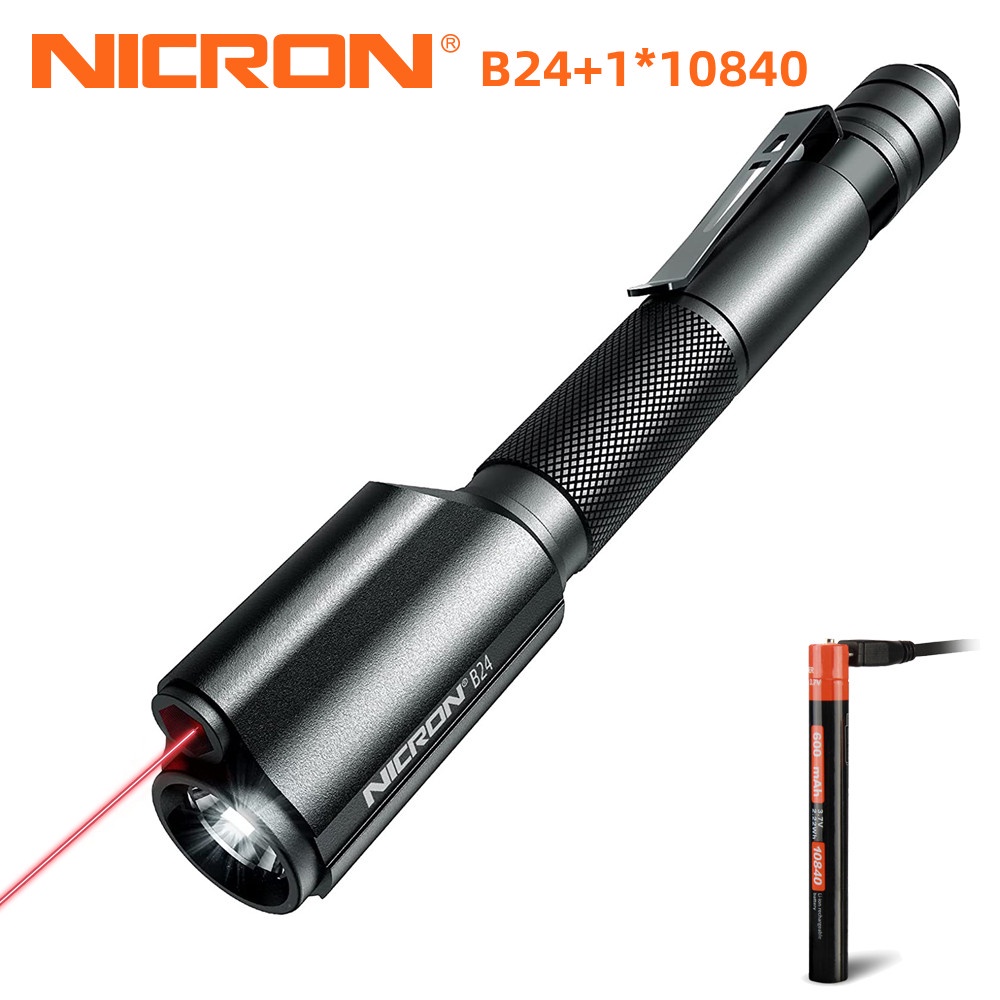 NICRON LED Flashlight B24 Mini Torchlight Laser light For Guide Use ...