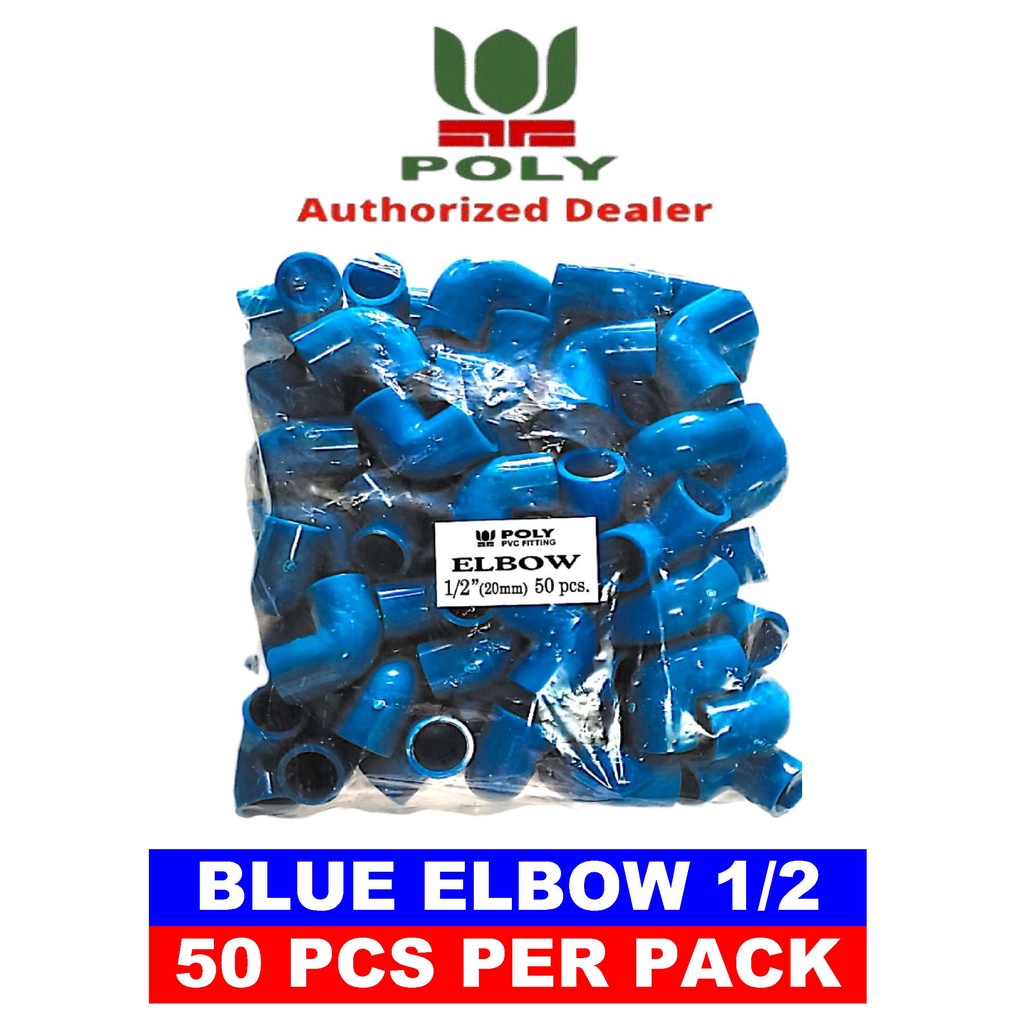 POLY BLUE ELBOW 1/2 PLAIN (SOLD PER PACK) 50 PCS | Shopee Philippines
