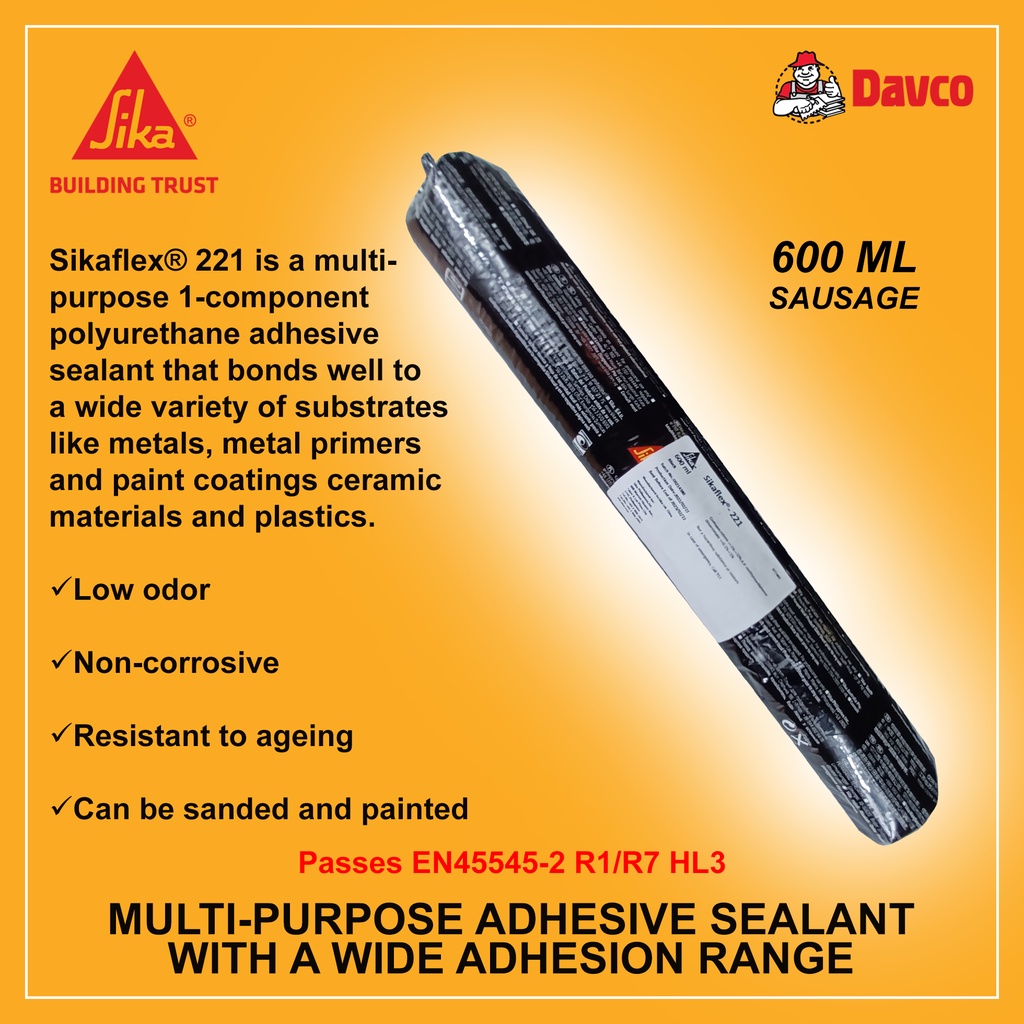 Sika Sikaflex 221 Black Multi-Purpose Polyurethane Sealant 600ML Weatherproof Adhesive | Shopee ...