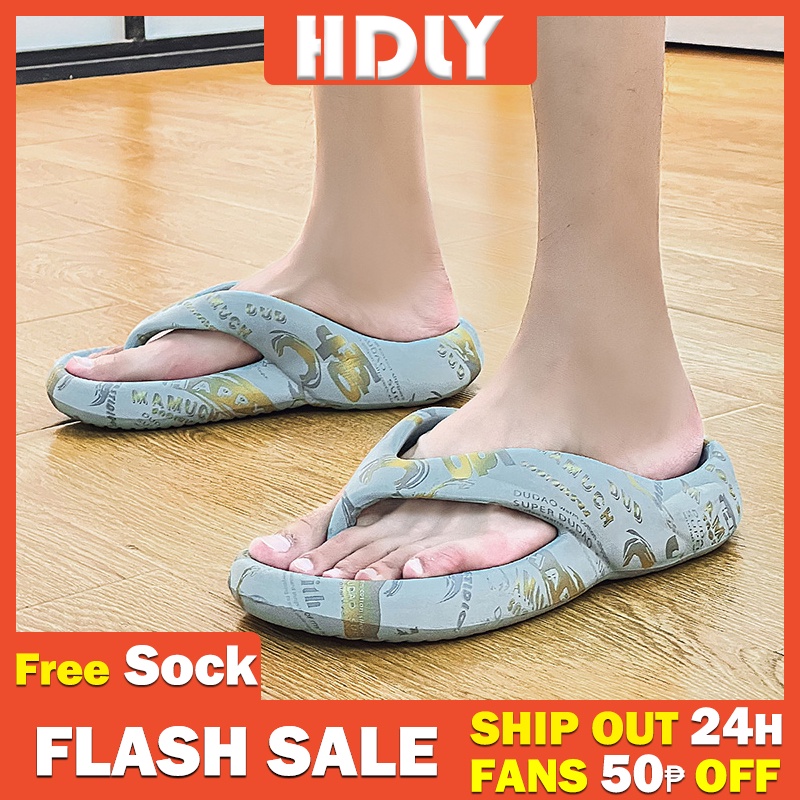 HDLY Ready Stcok Men's Versatile Flip Flop Outdoor Slippers Beach Shoes ...