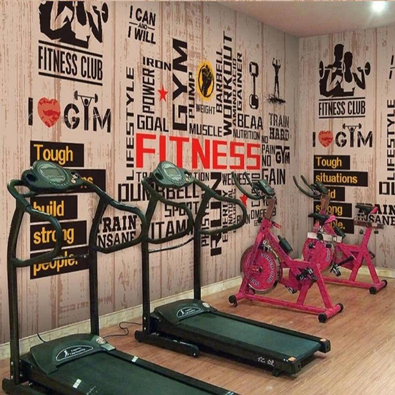 Custom Self-Adhesive Waterproof Mural Wallpaper 3D Sports Gym ...