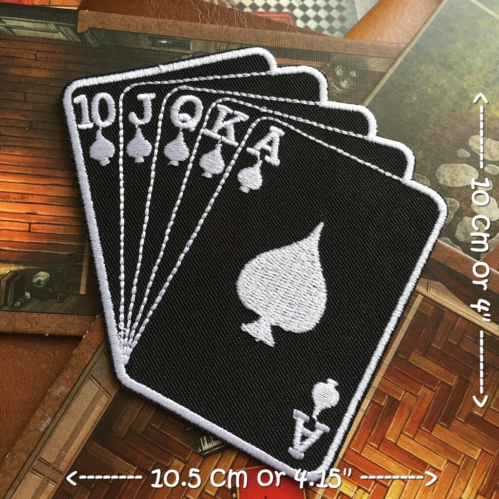 Playing Card Casino Skull Iron-On Embroidered Clothing Decorations Hat ...