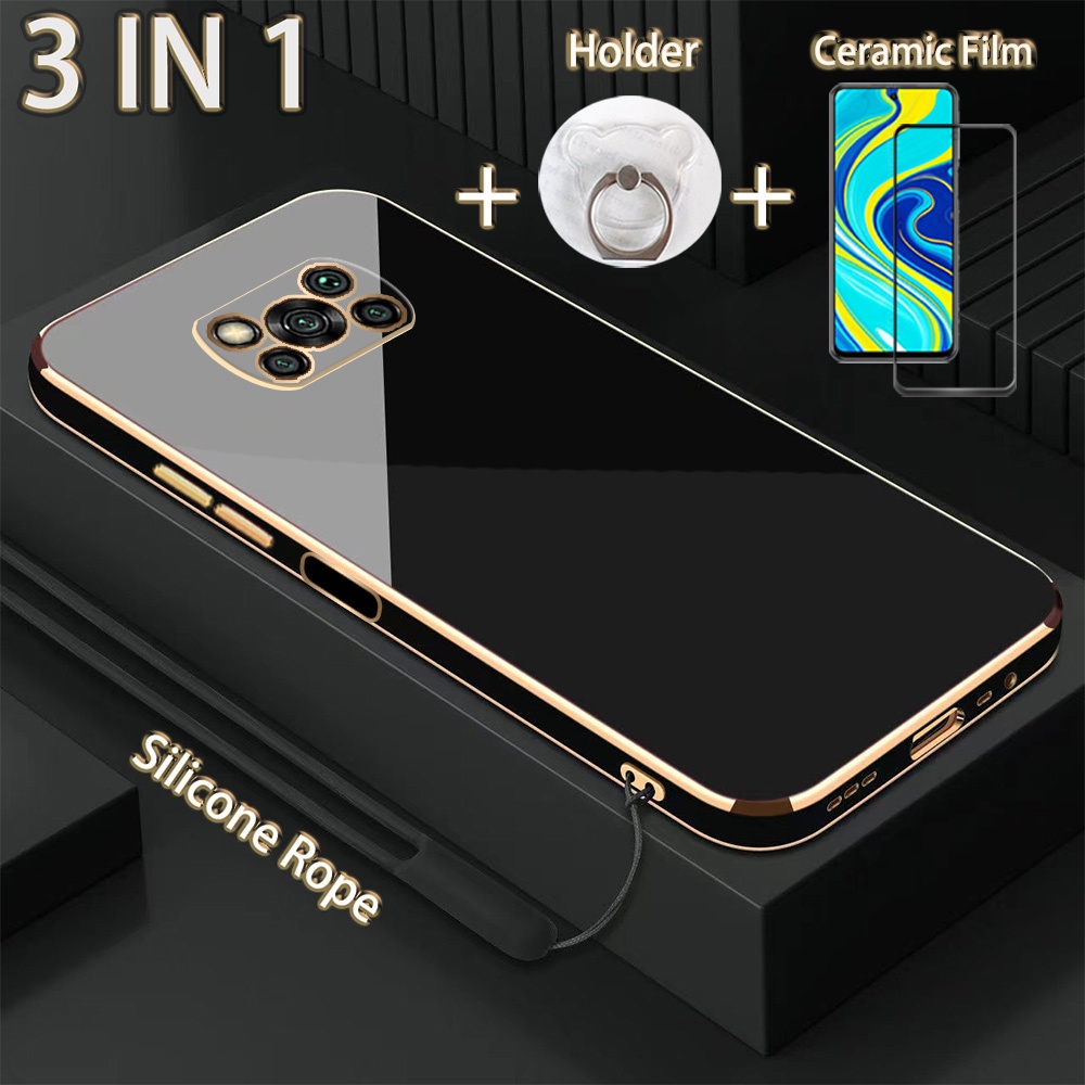 3 In 1 For Xiaomi Poco X3 NFC X3 Pro X3 Straight Edge Electroplated ...