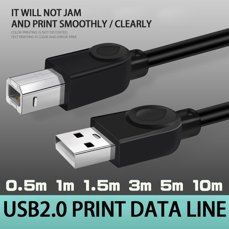【Fast Ship】Usb Printer Cable 0.5M/1M/1.5M/3M/5M/10M USB 2.0 Type A Male ...