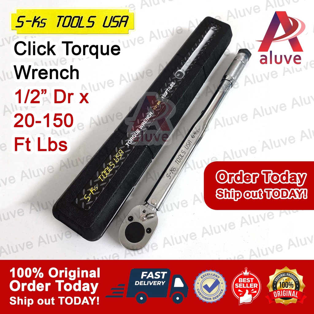 1/2 drive 150ft/lbs Click Type Torque Wrench S-Ks Tools USA Industrial ...