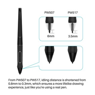 Huion PW517 flat drawing pen for Huion Kamvas 13 22 12 GS1562/GS1161 ...