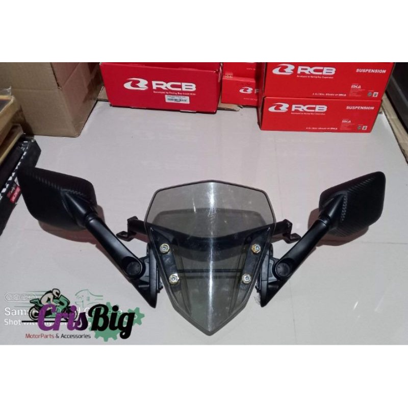 R25 Side Mirror with bracket and visor for Aerox 155 V1 / V2 | Shopee ...