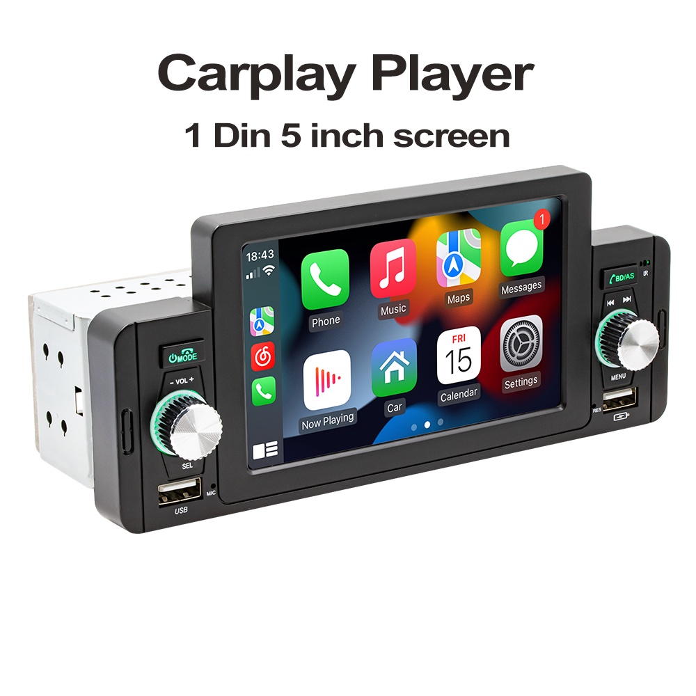 1 Din 5" Car Mp5 Player Bluetooth Stereo Radio With Play Android Auto ...