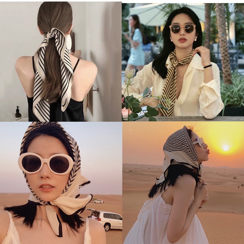 Parsimonious 27.55inch Silk Square Scarf Multifunctional Air Hostess ...