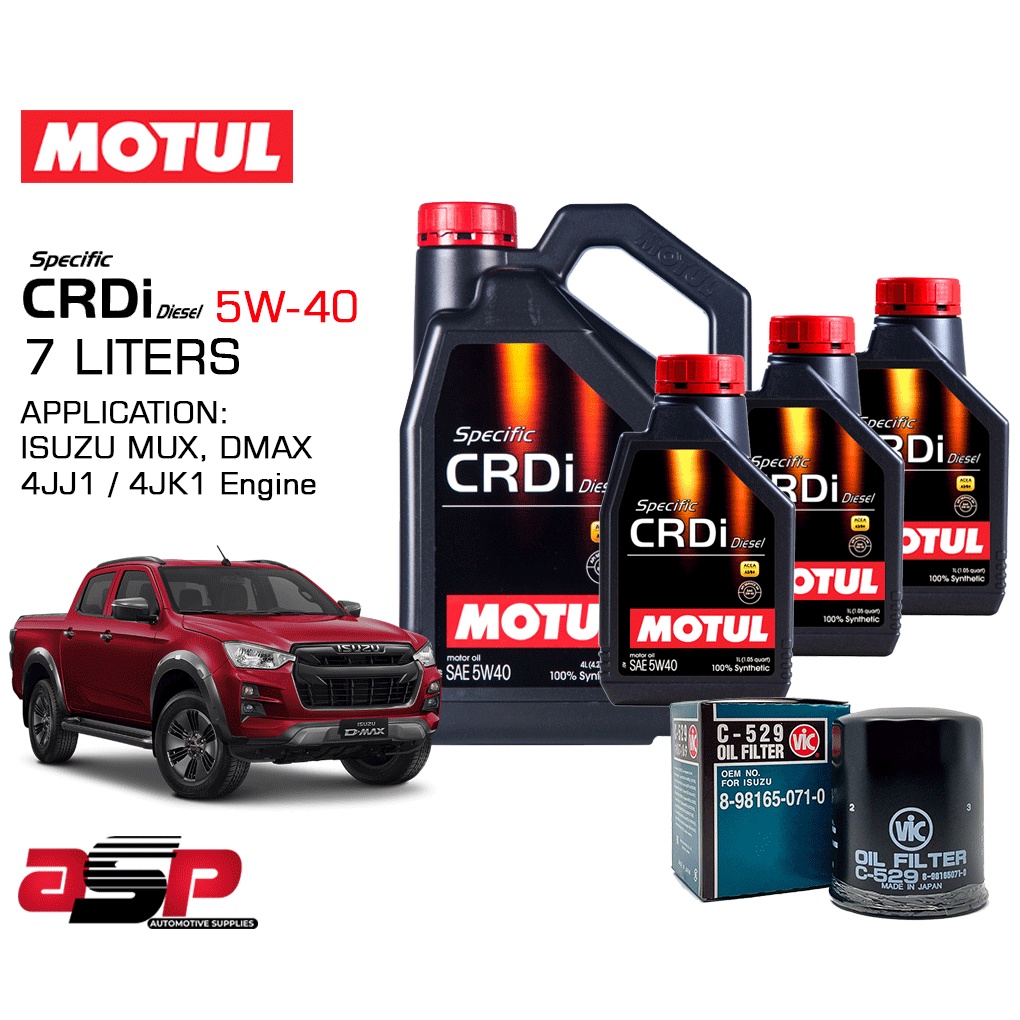 Motul Specific CRDI Diesel 5W-40 Motor Oil 7 Liters Bundle For ISUZU ...