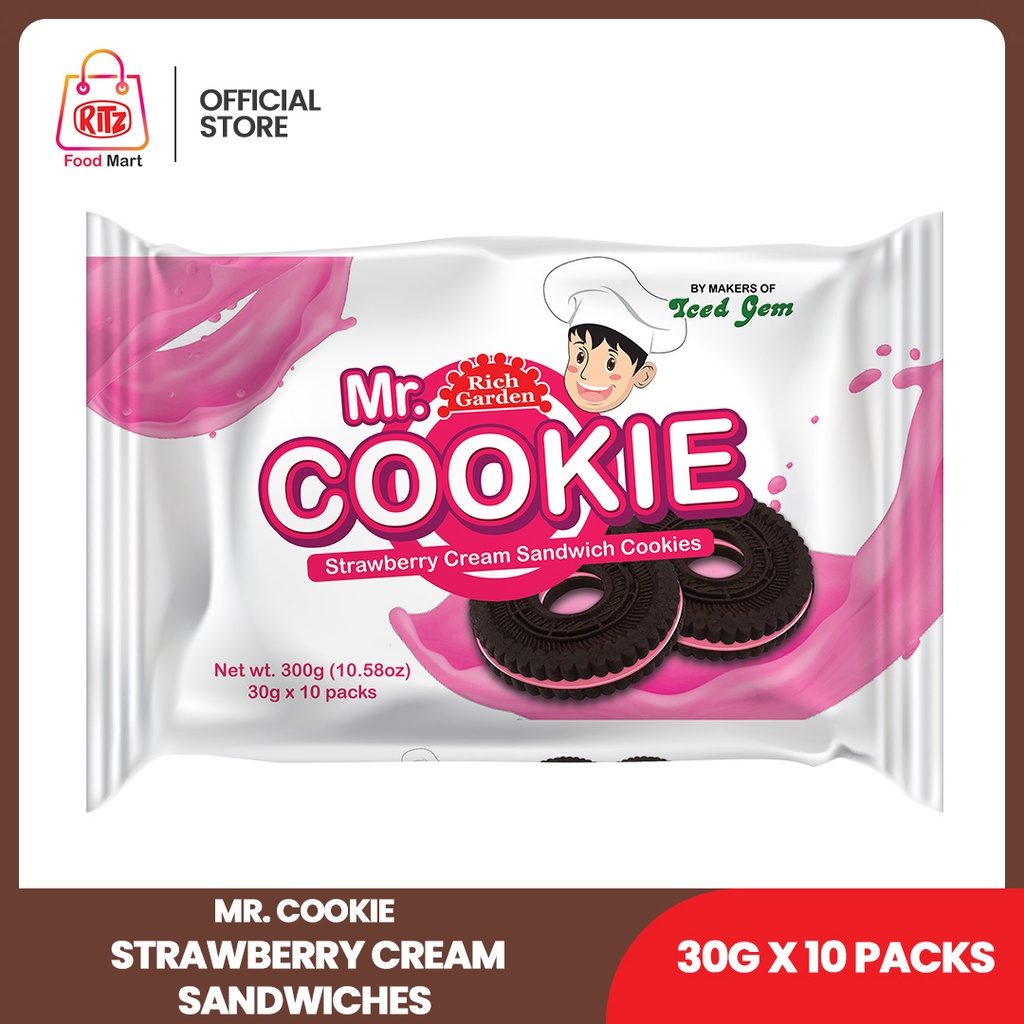 Mr. Cookie Strawberry Cream Sandwiches (10 packs) | Shopee Philippines