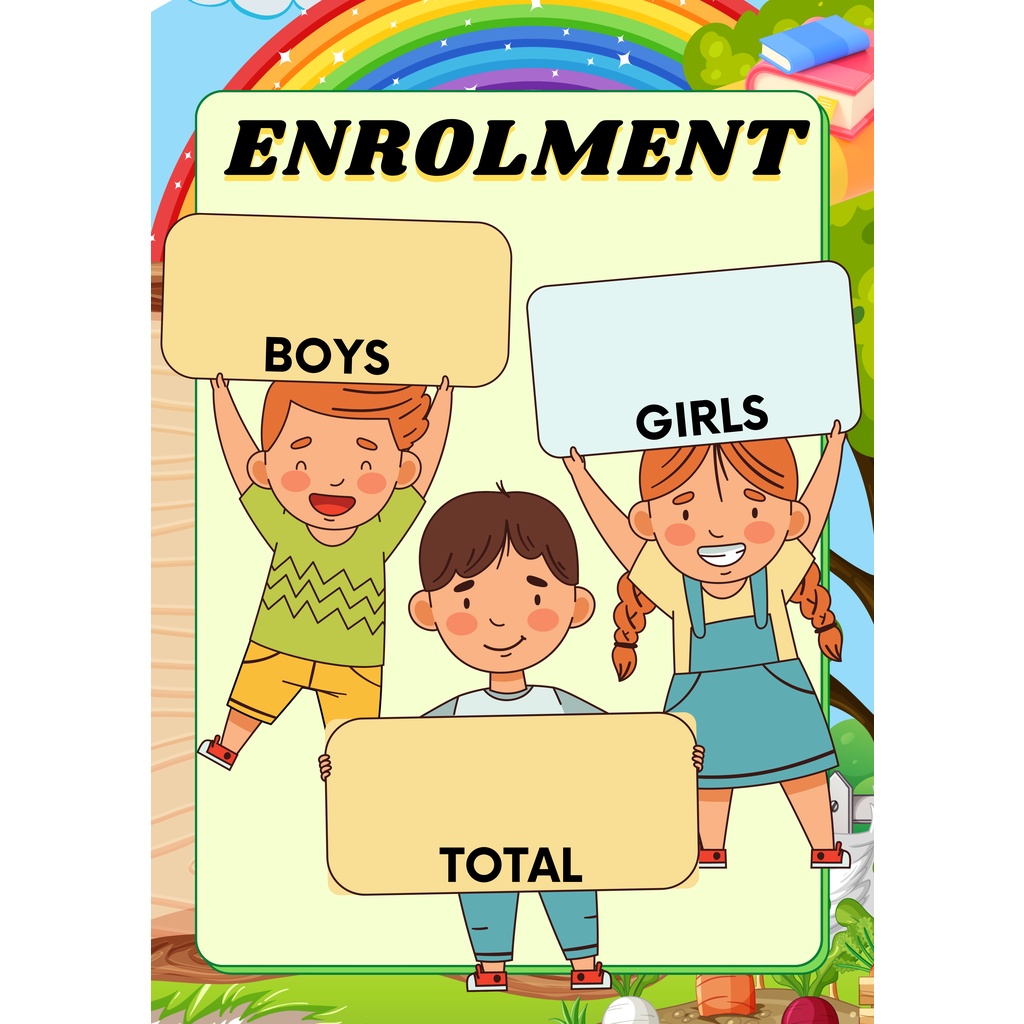 Classroom data laminated wall decor charts Attendance, Enrollment data ...