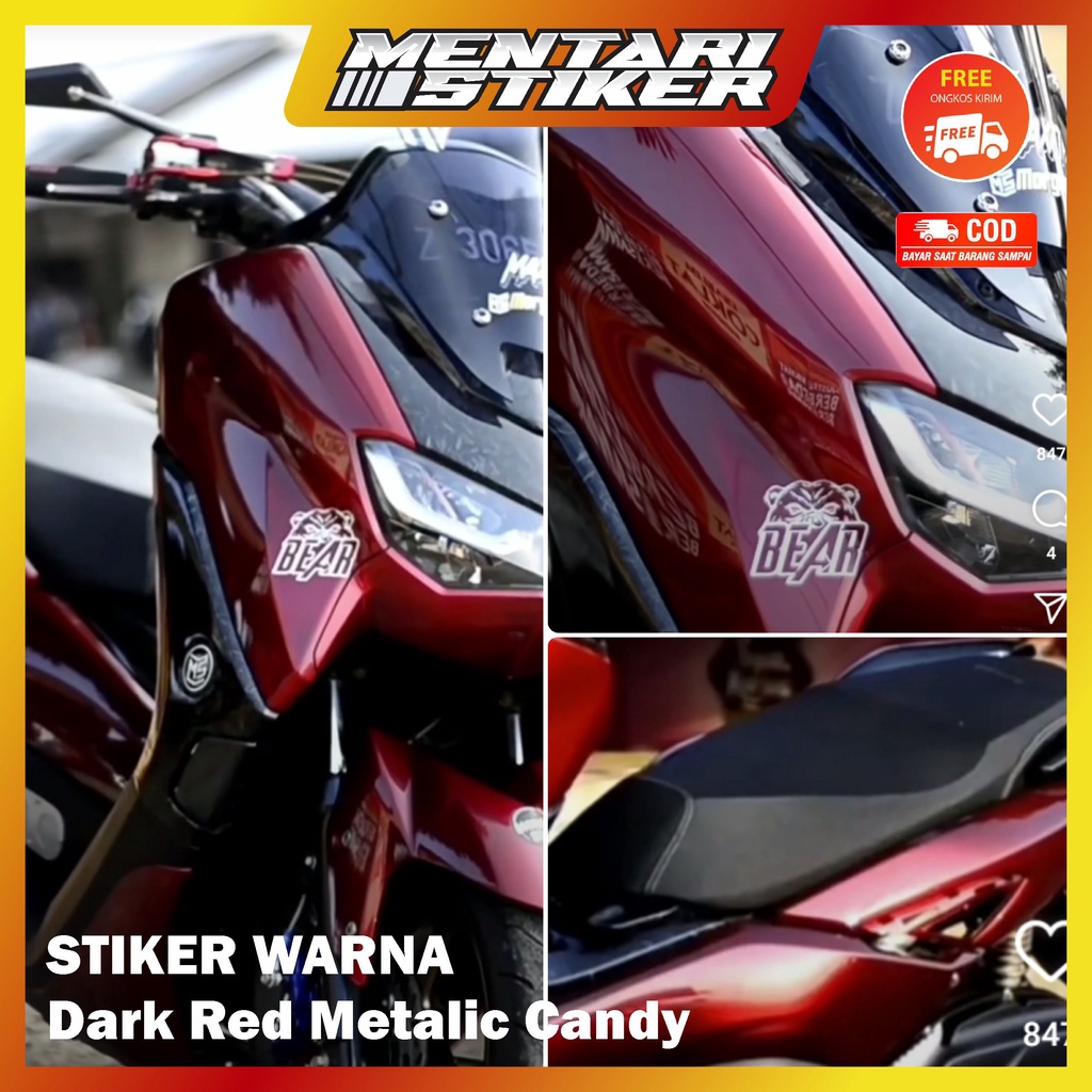 MERAH Sticker DARK RED Metallic DARK RED Metallic CANDY | Shopee ...