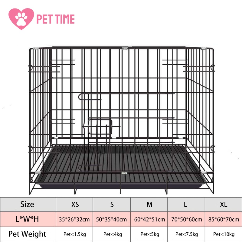Pet Cage Collapsible Folding Free Poop Tray for Dog cage Cat Rabbit ...