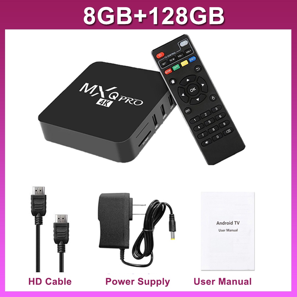 FTV01 MXQ Pro 4K Smart TV Box 16 Gb/256 WiFi Android 10.1 Smart HD Set ...