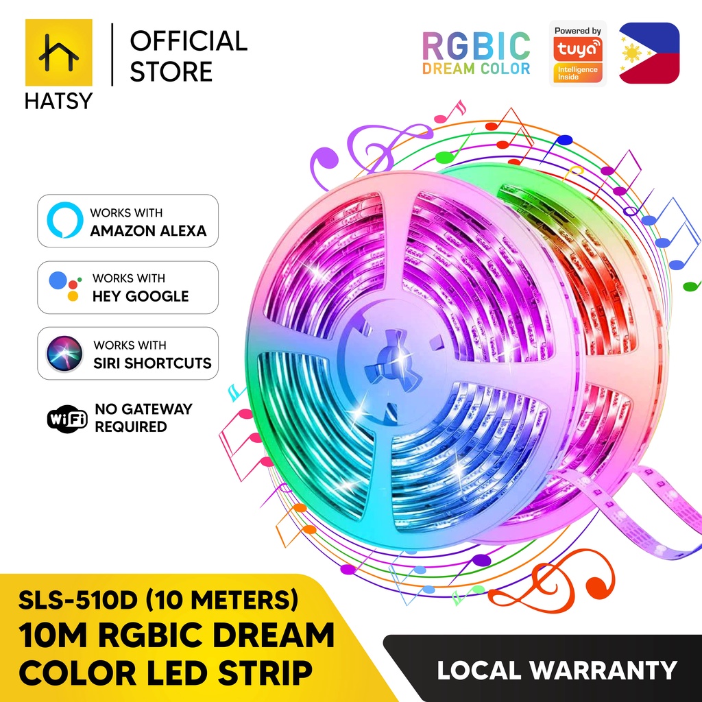 HATSY WIFI RGBIC LED STRIP - 5 & 10 METERS, 3 PIN, DREAM COLOR, RGB ...