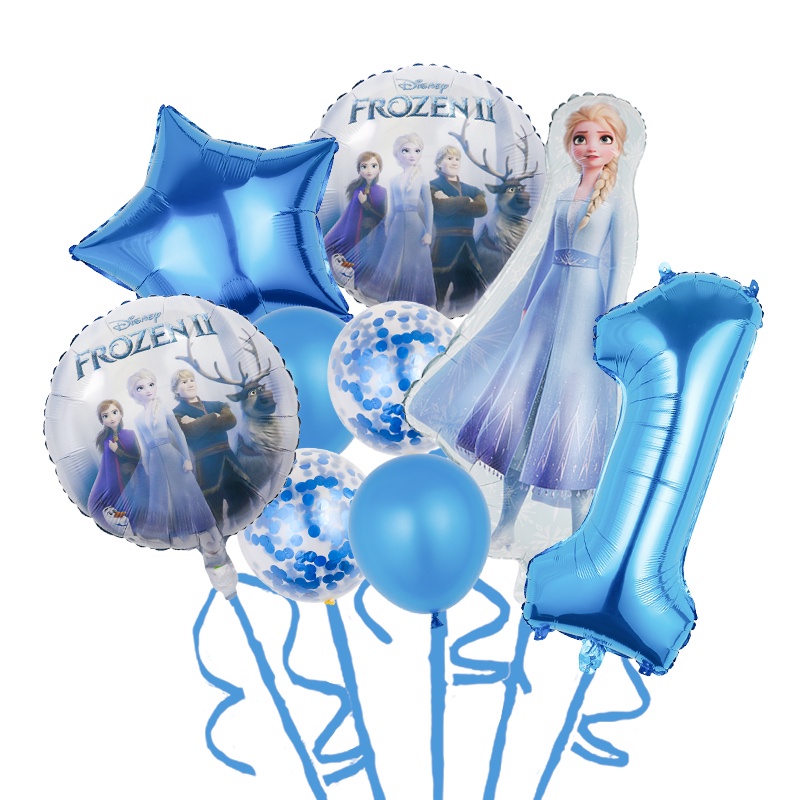 9pcs Frozen Birthday Party Decoration Baby Shower Balloon Set Elsa Anna ...