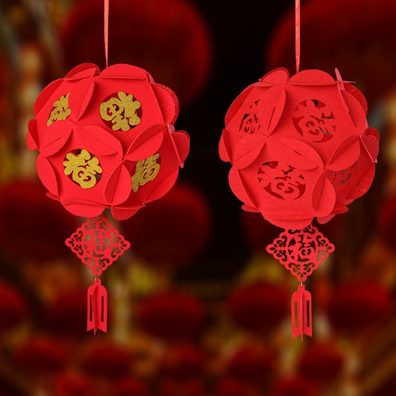 2025 CNY Festive Decor Fu characters red Lantern 福 烫金灯笼 Chinese New ...