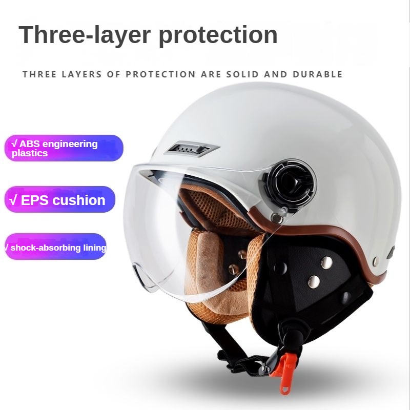 Vintage Motorcycle Classic Helmet Retro Scooter Half Helmet with Inner ...