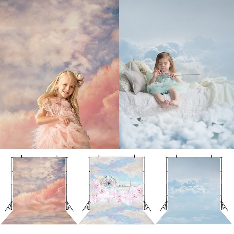 Blue Sky Clouds Kids Photography Background Child Red Plane Backdrop ...