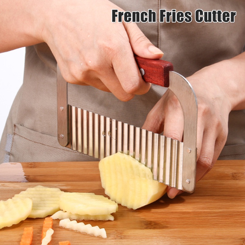Stainless Steel Crinkle Potato Knife Wavy French Fries Cutter Kitchen ...