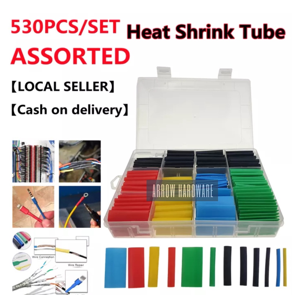 Hunter 【Ship from Manila】530pcs/328pcs 164pcs Heat Shrink Tubing Insulation Shrinkable Tubes ...