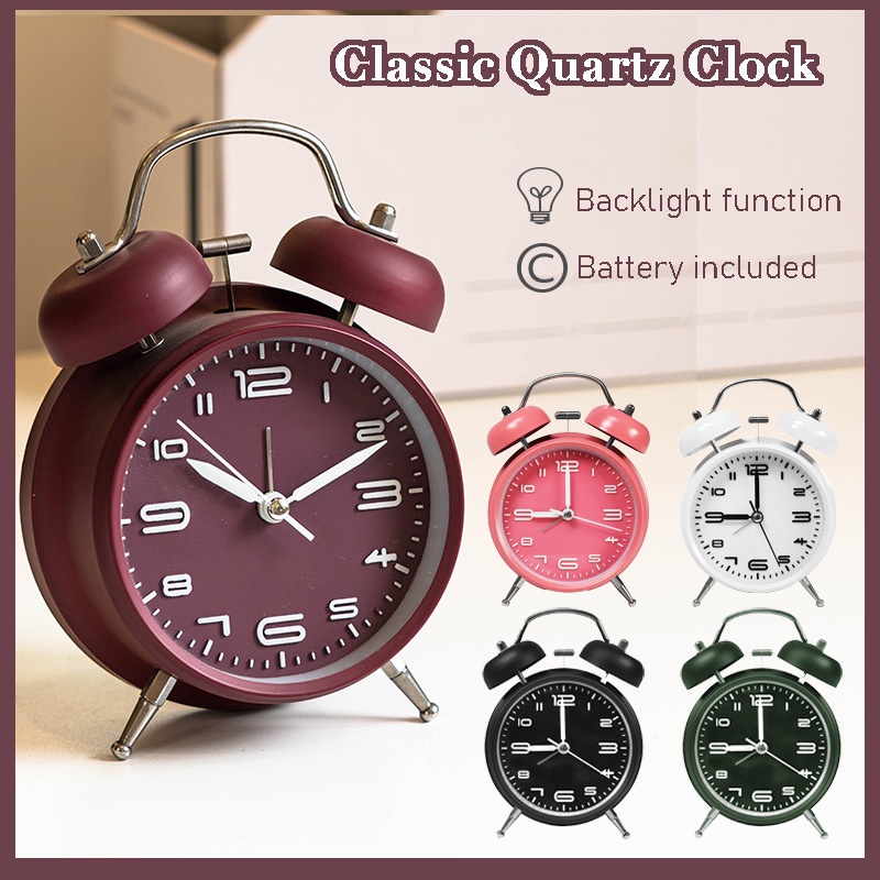 4.5" inches Large Analog Clock 3D Dial Metal Frame Silent Non-Ticking ...