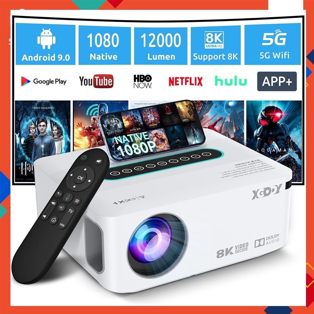 Android Smart Projector 5g Wifi Bluetooth Hd 4k Projectors Home Theater