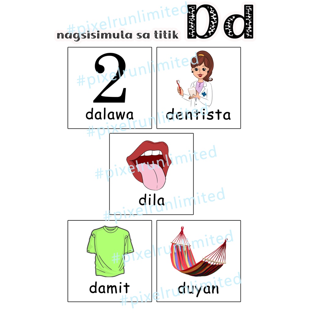 Mga Salitang Nagsisimula sa Titik D | Flashcards & Stickers | Shopee ...