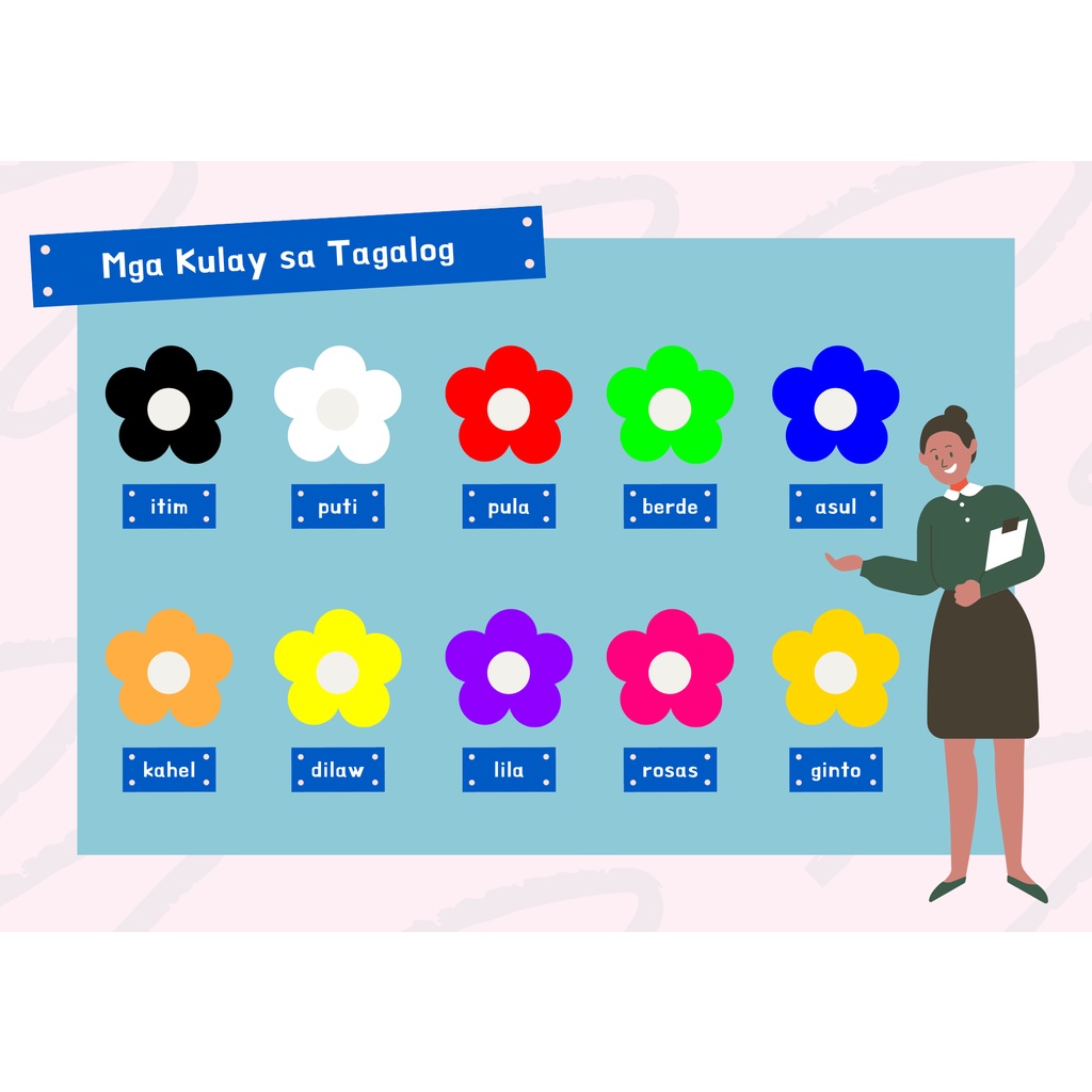 TAGALOG Kulay Bahagi ng Katawan Educational learning materials for kids ...