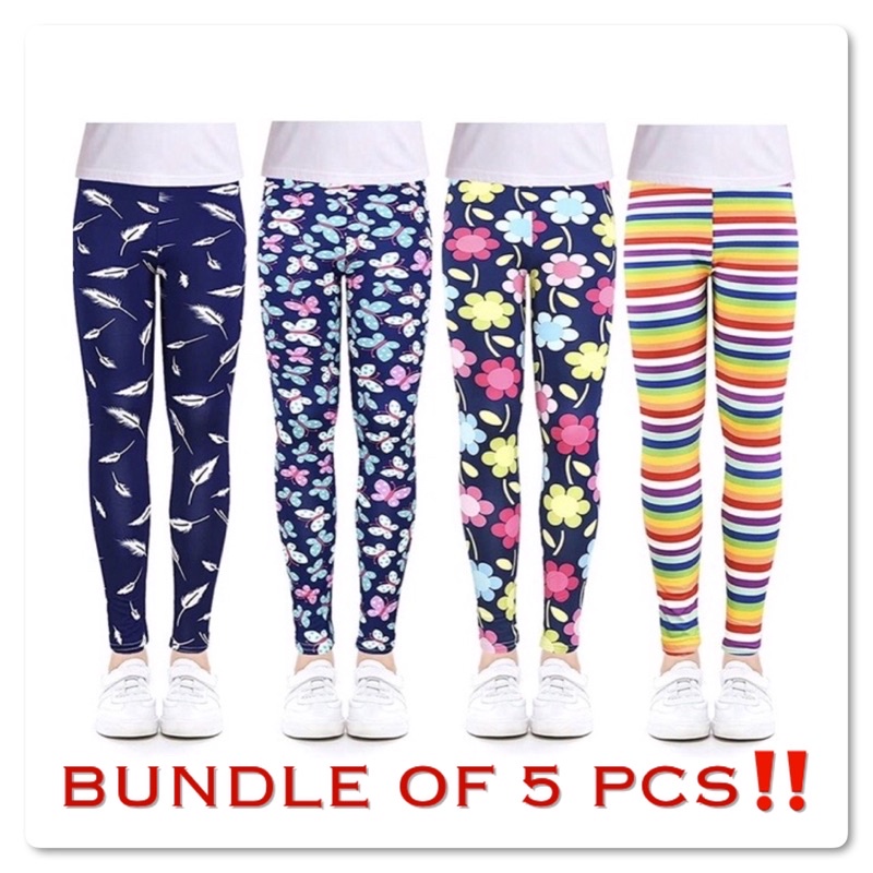 BUNDLE OF 5PCS‼️Printed Leggings for Kids - 7 to 10 Years Old | Shopee ...