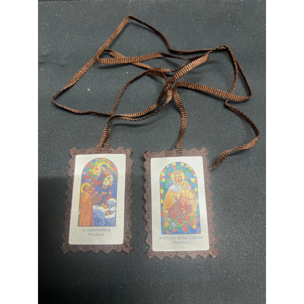Brown Scapular Mt Carmel with Colored Picture (19 inches) | Shopee ...