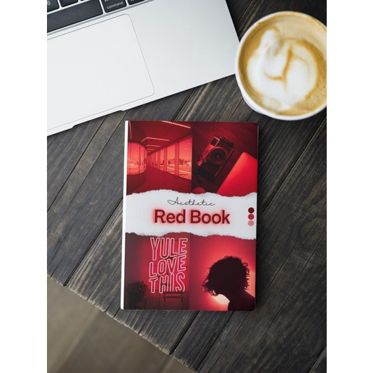 RED Aesthetic Themed Paper Sheets Photo Sticker Book Photo tiles 80 ...