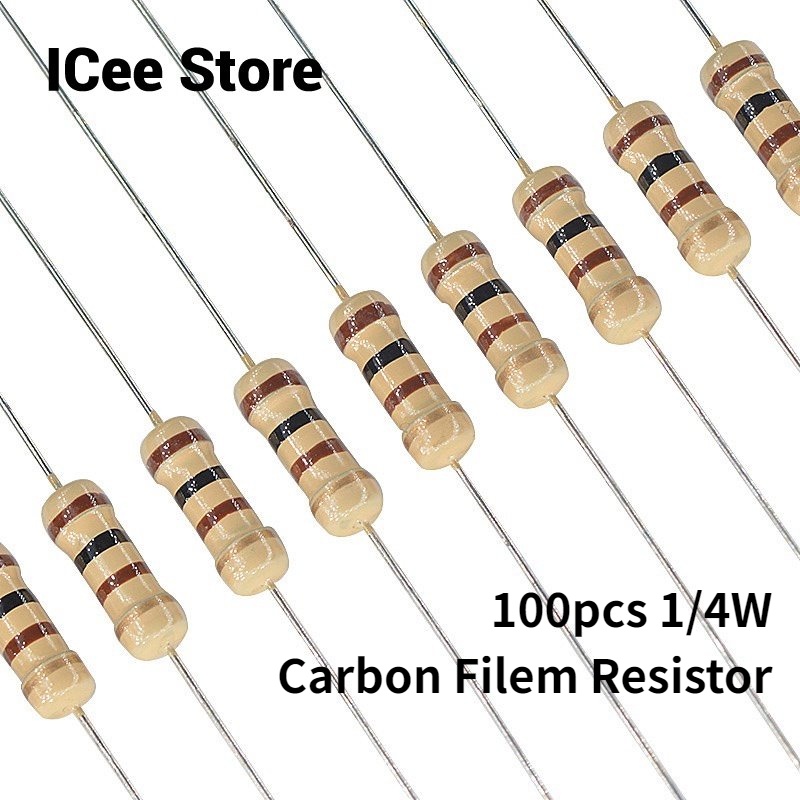 100Pcs Carbon Film Resistor 1W 5% 1R-1M 1R 10R 22R 47R 51R 100R 1K 2K 4.7K 10K 22K 47K 100K ...