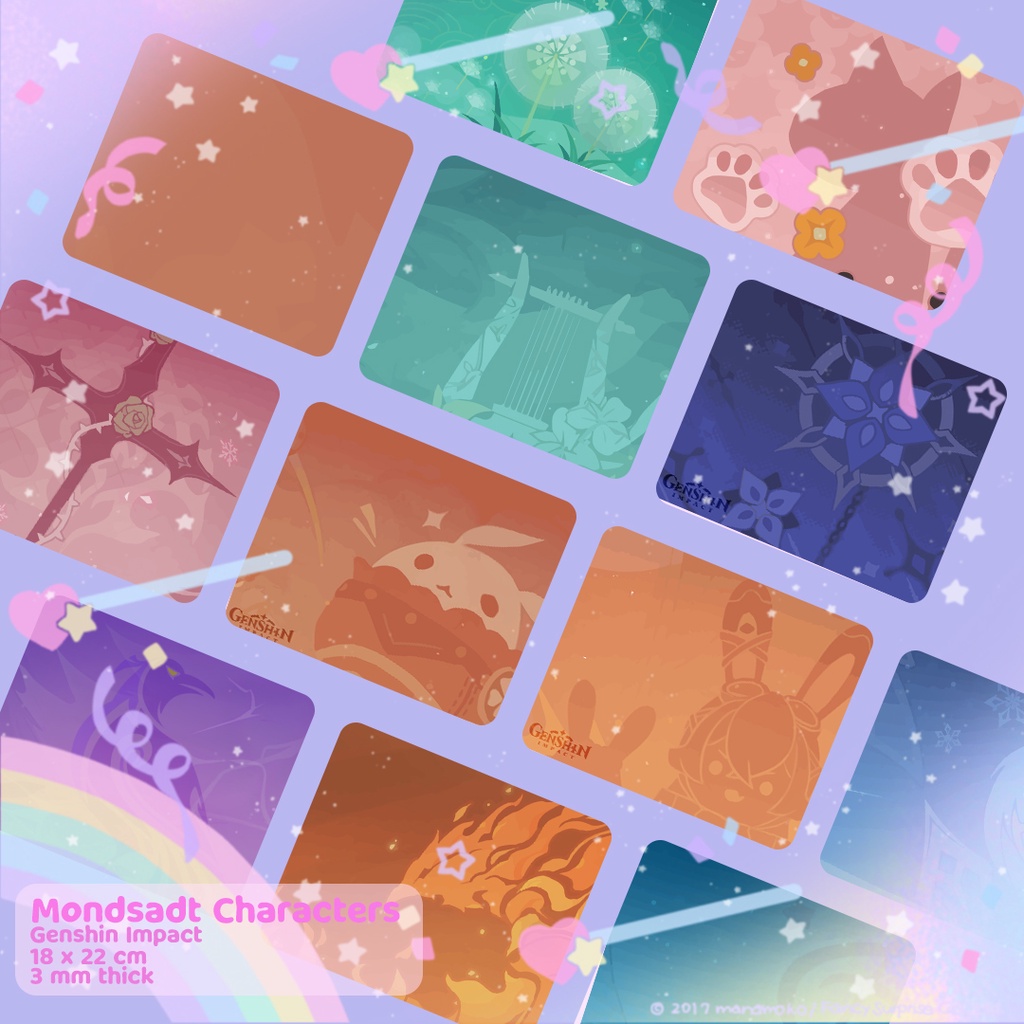 Mondstadt | Genshin Impact Character Name Cards | Mouse Pad | Shopee ...