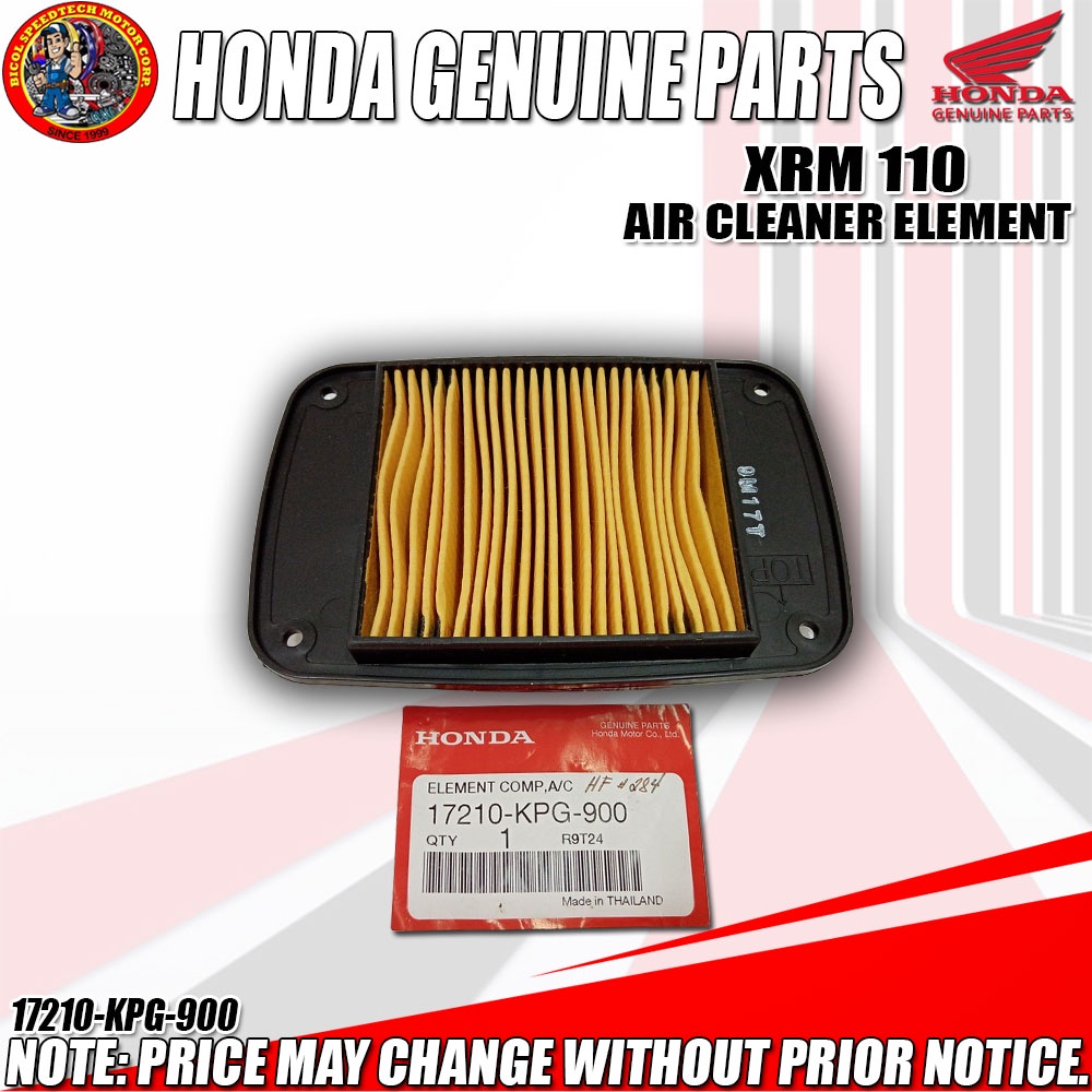 XRM 110 AIR CLEANER ELEMENT (HPI) (Genuine: 17210-KPG-900) | Shopee ...