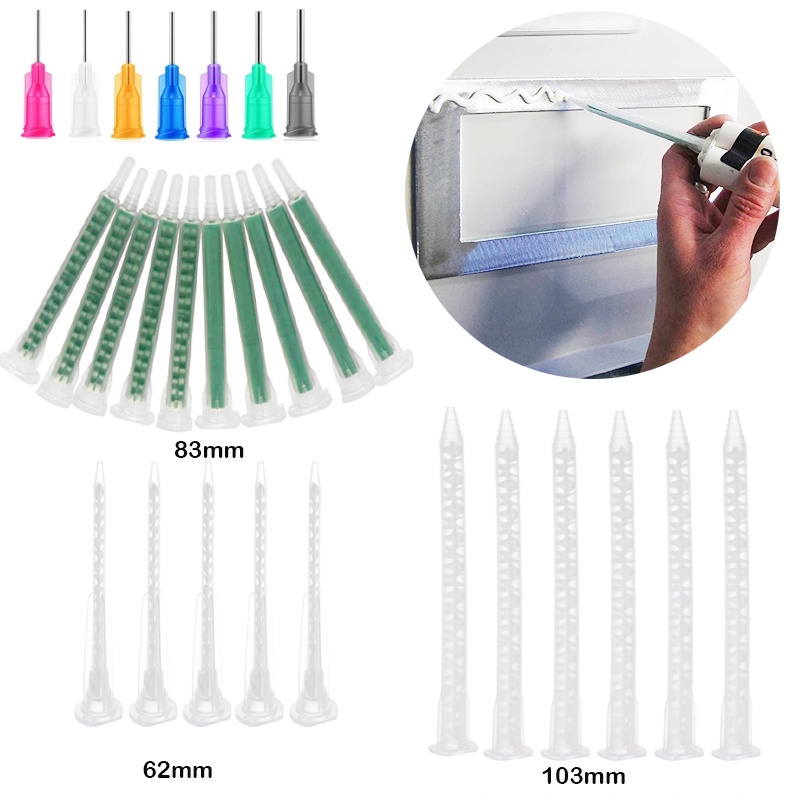 30-85pcs Resin AB Glue Static Mixer Dispenser Needle Set 62/83/103mm ...
