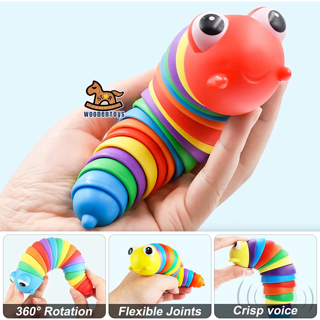 Fidget Slug Toy Fun 3D Printed Articulated Sensory Slug for Autistic ...