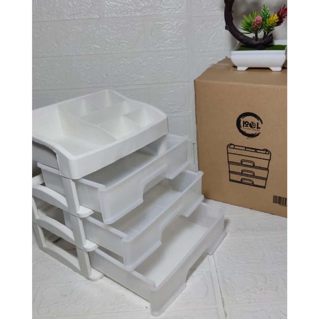 3 Layer Plastic Cosmetic Drawer Cosmetic Rack - Makeup Organizer Rack ...