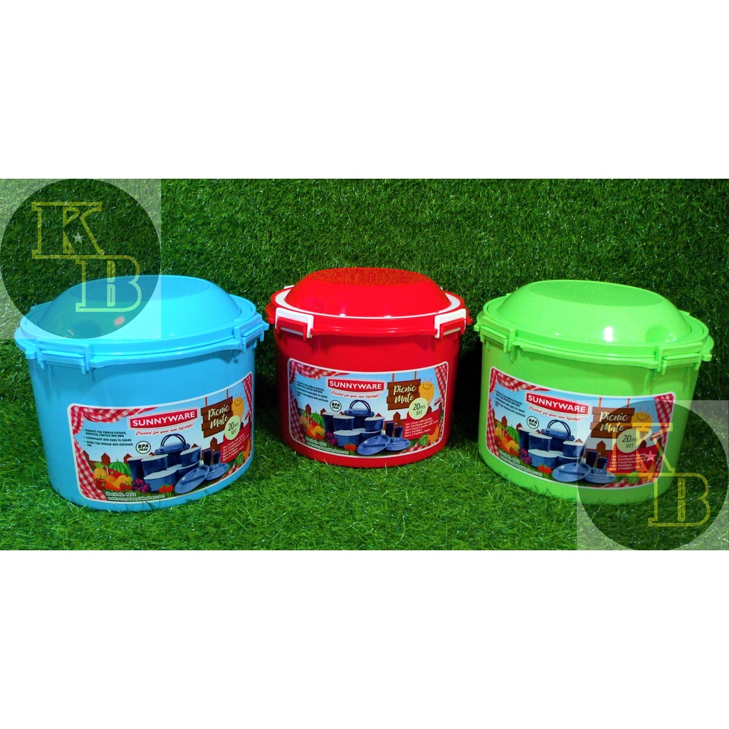 #9822 Sunnyware DELUXE Picnic Mate Set (Green, Red & Blue) | Shopee ...