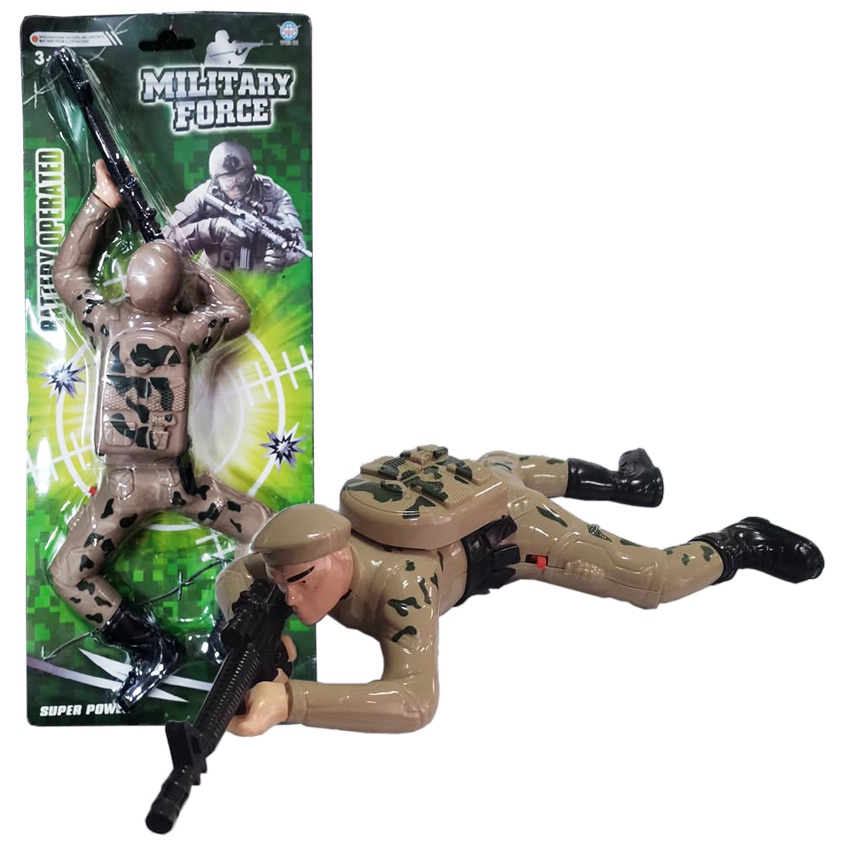 Crawling Military Army Soldier Characters Battery Operated Toy Action ...
