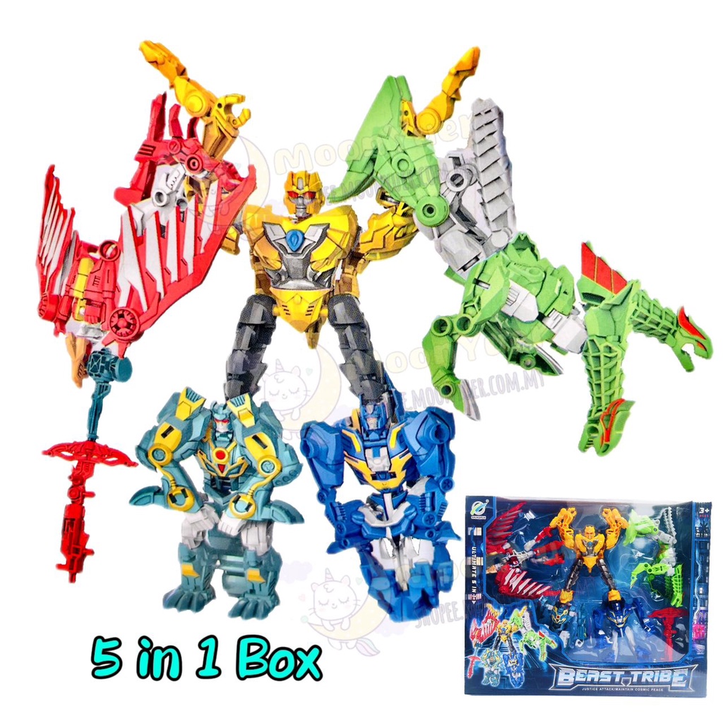 5 in 1 Set Change Robot Transformation Robot Deformation Alien Dragon ...