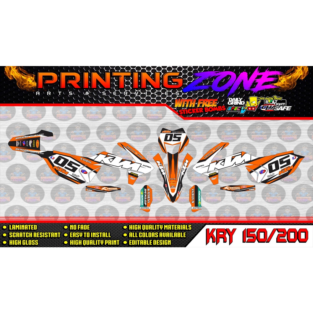 RUSI KRY 150 and KRY 200 Full Sticker Decals Set | Shopee Philippines