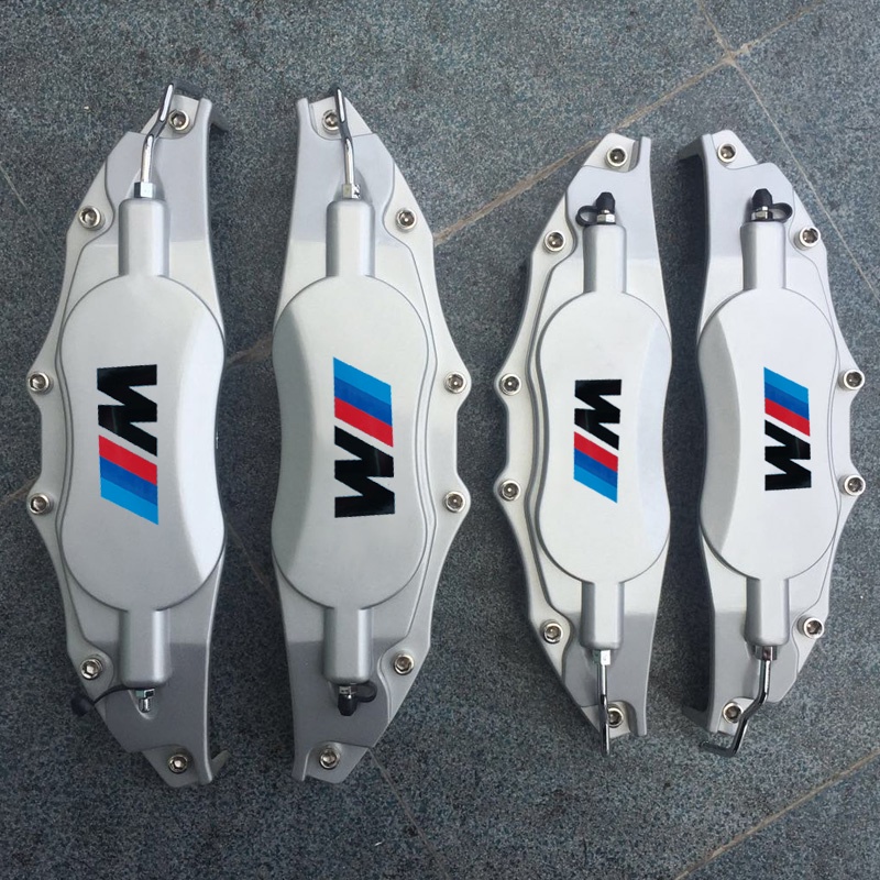 4 Pcs ABS Brake Disc Caliper Cover with Black ///M Sticker Logo For BMW ...