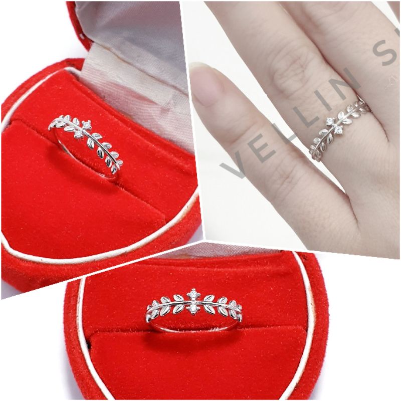 PUTIH 925 Silver Ring Plated with White Gold / Women's 925 Silver Ring ...