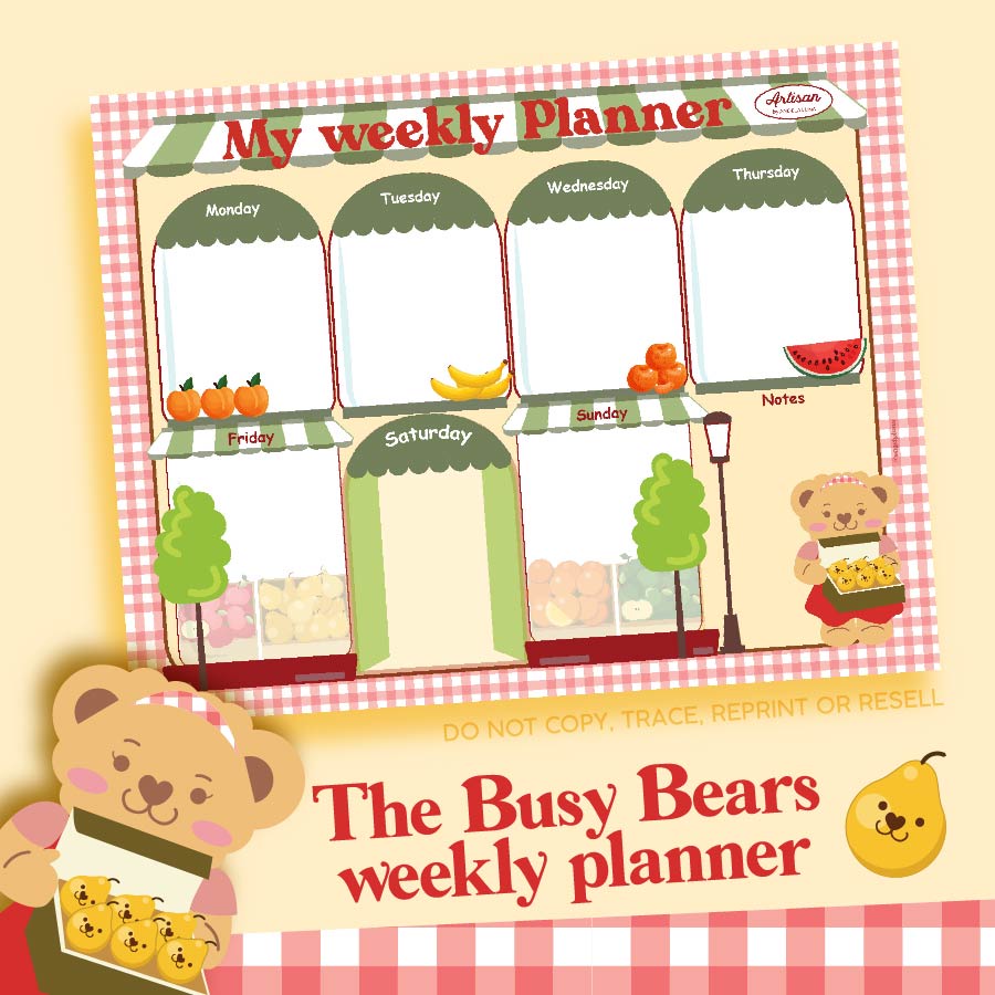 Weekly Fruit Bear Planner | Shopee Philippines