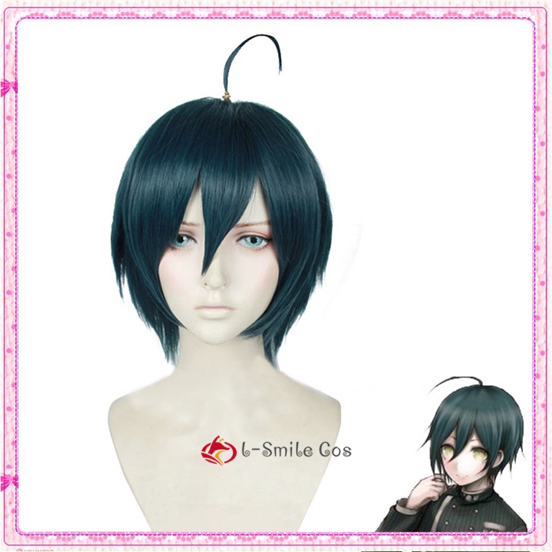 Shuichi Saihara Cosplay Danganronpa v3 Cosplay Short Dark Green Wig ...