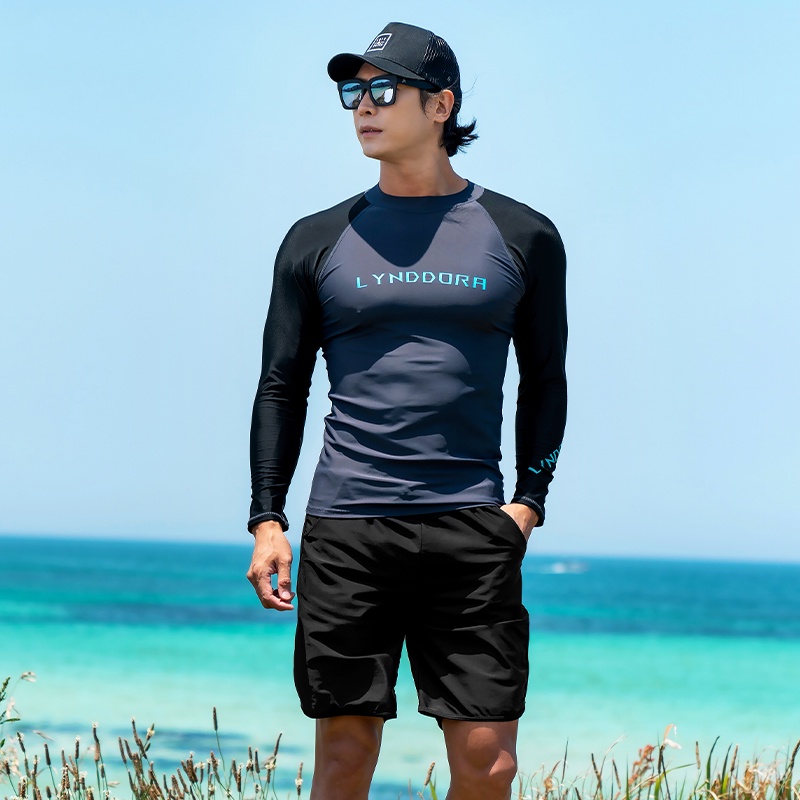 SAILBEE Mens UV Protect Surfing Rash Guard Long Sleeve Swimsuit ...