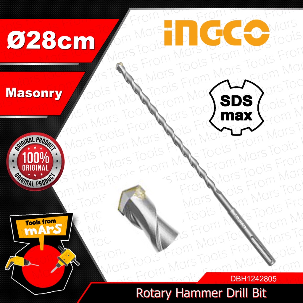 INGCO SDS Max Masonry Rotary Hammer Drill Bit 28x540mm DBH1242805 •TFM ...