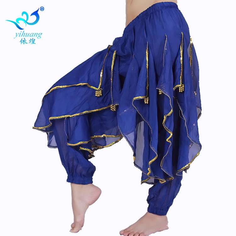 Performance Costume Belly Dance Bloomers Chiffon Bottoms Rotating Pants ...
